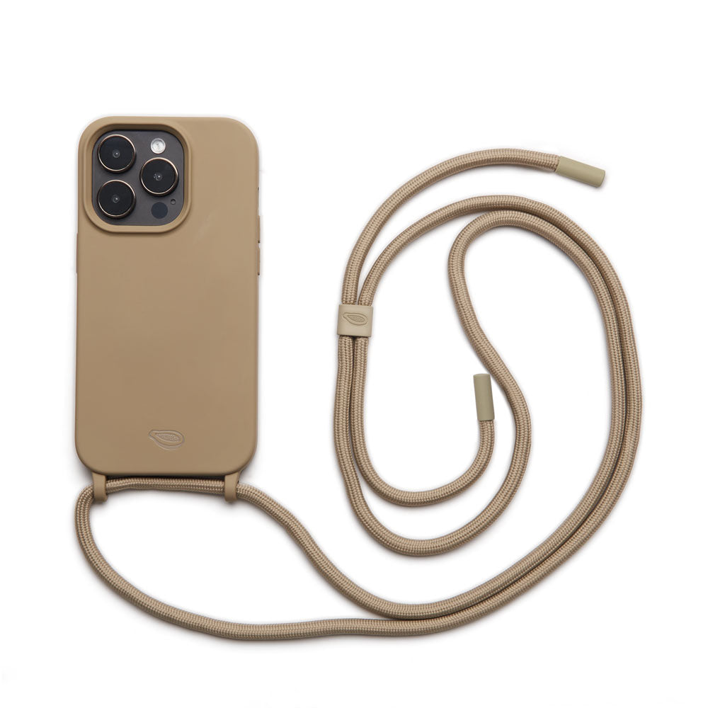 Capinha com cordão iPhone areia Odara | Cases Papaya