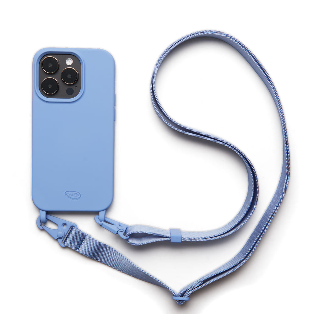 Capinha com alça iPhone azul claro Aurora | Cases Papaya