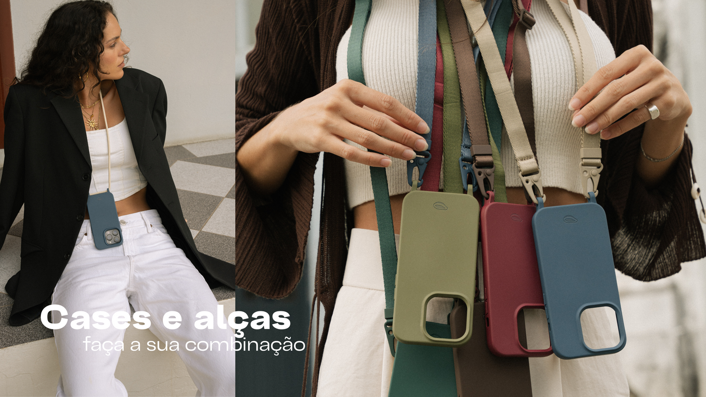 Cases Papaya - Capinhas para iPhone com alça integrada