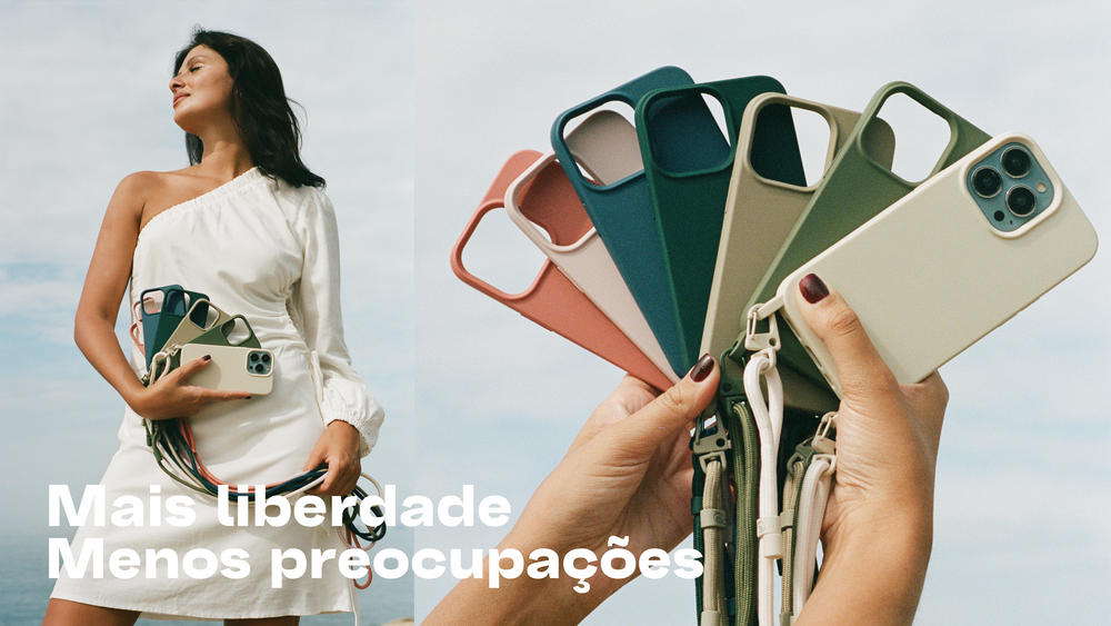 Cases Papaya - Capinhas para iPhone com alça integrada